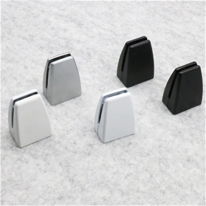 2pcs Black Silver Aluminum alloy Glass Clips Adjustable Office screen ...
