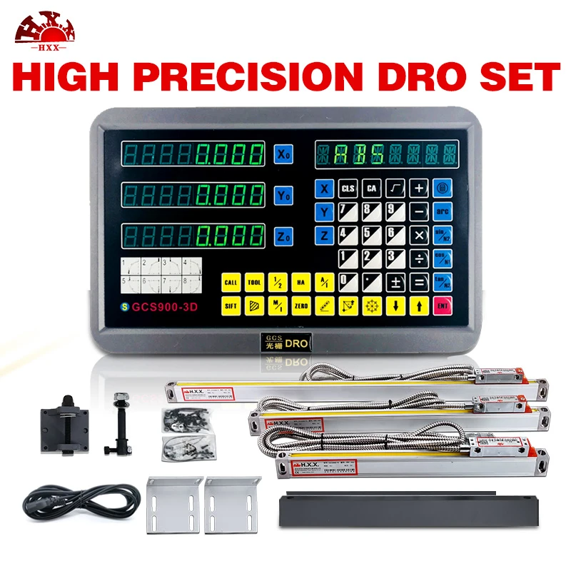 HXX 2 3 Axis Grating CNC Digital Readout Display DRO Set Measuring Linear Scale Optical Ruler ...