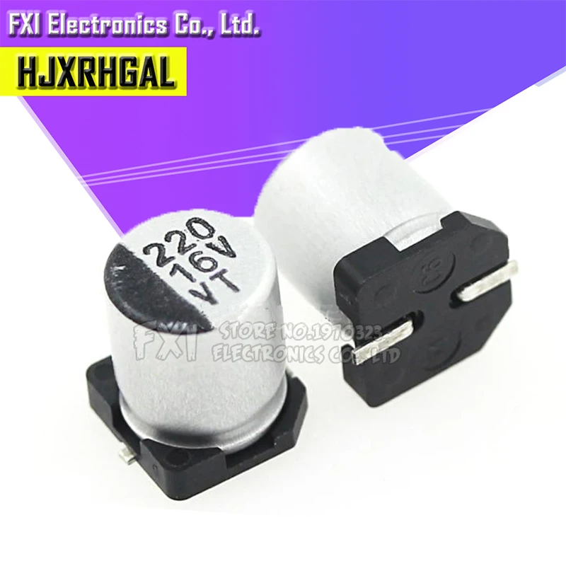 10PCS Electrolytic capacitor 16v220uf 6.3*7.7mm SMD aluminum ...