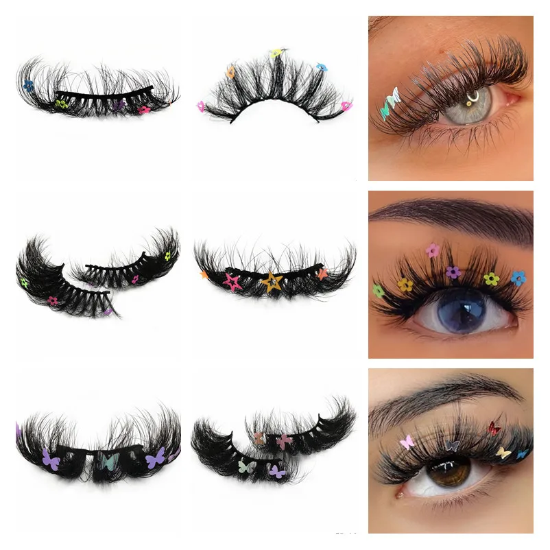 2022-Newest-Rainbow-Butterfly-Eyelashes-Princess-25MM-Fluffy-Colored ...