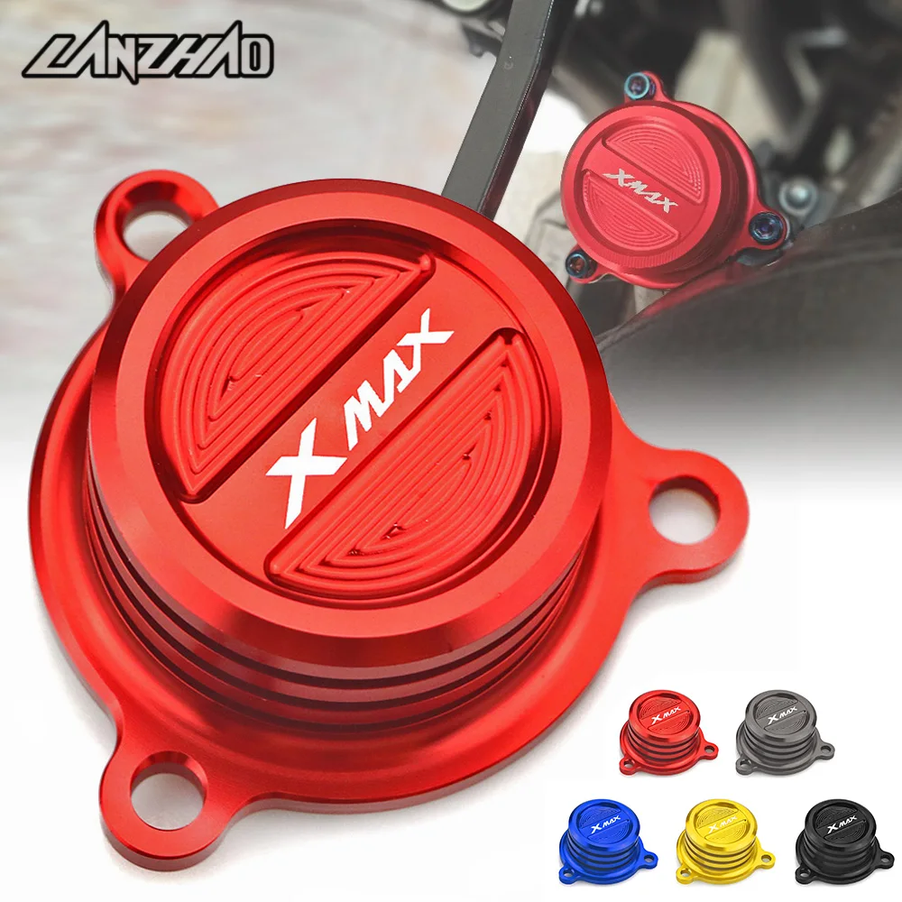 XMAX-Motorcycle-Engine-Fuel-Filter-Oil-Tank-Cover-Cap-CNC-Aluminum ...