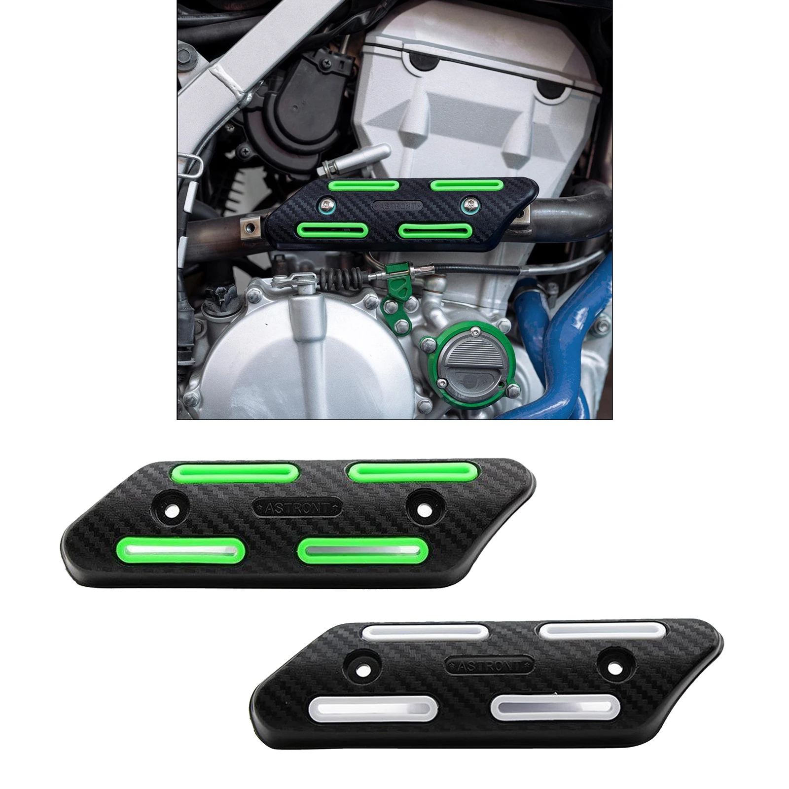 Universal Carbon Fiber Motorcycle Parts Exhaust Pipe Protection Cover ...