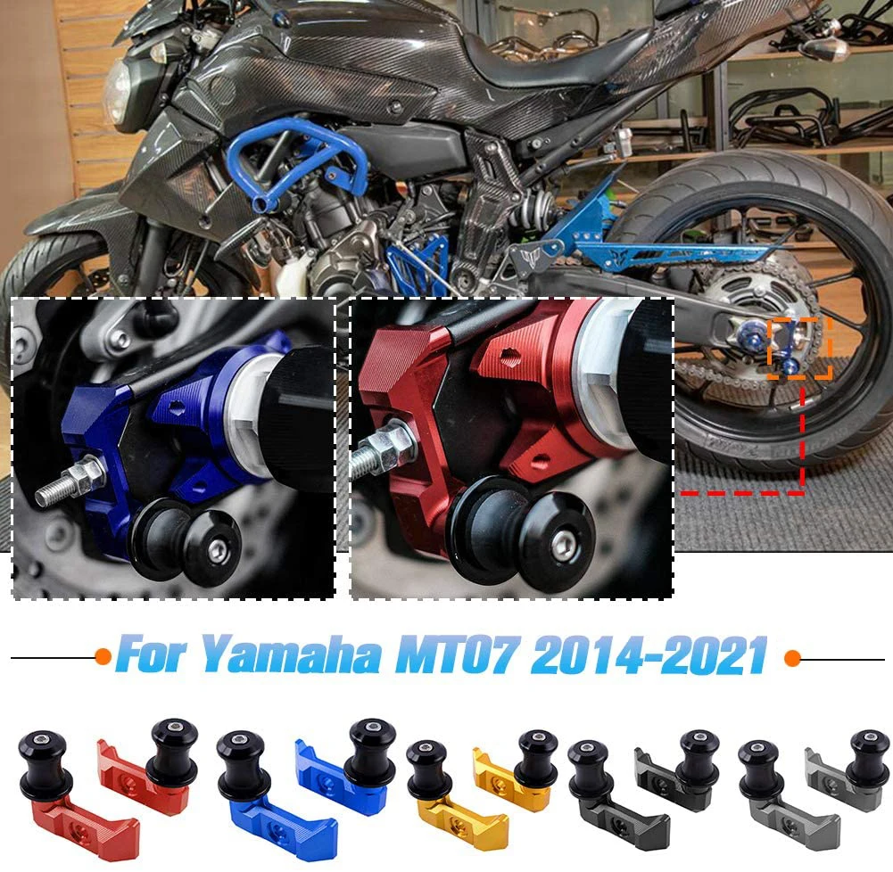 Fz 07 Mt 07 Rear Wheel Axle Chain Adjuster Slider Swingarm Spool Mount ...