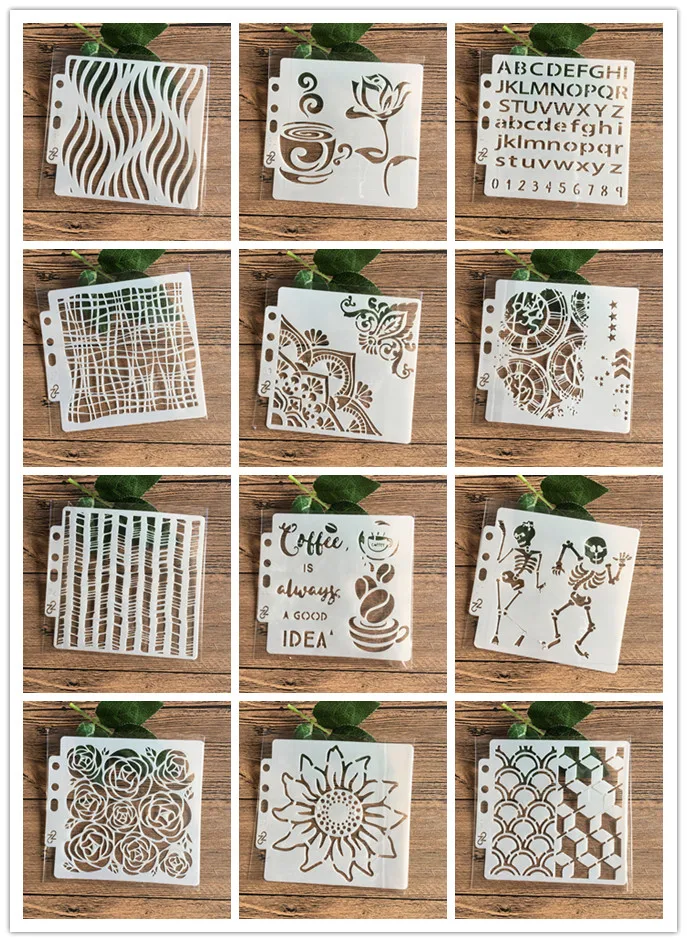 13*13 cm DIY Stencils Painting Scrapbook Coloring Embossing Album ...