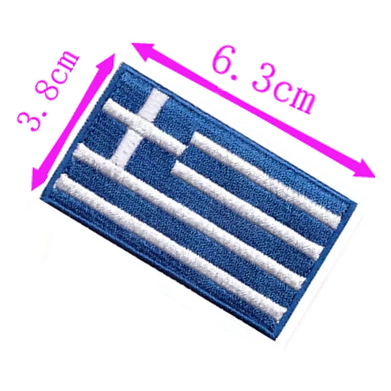 Greece Country Flag Embroidery Patch 6.3cm Wide High Quality Iron On ...