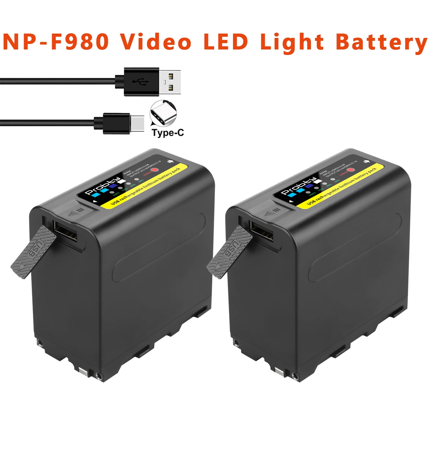 8800mah Np-f970 Np-f980 With Led Power Indicator Photographic Lamp Battery For Np F970 F960 Led ...