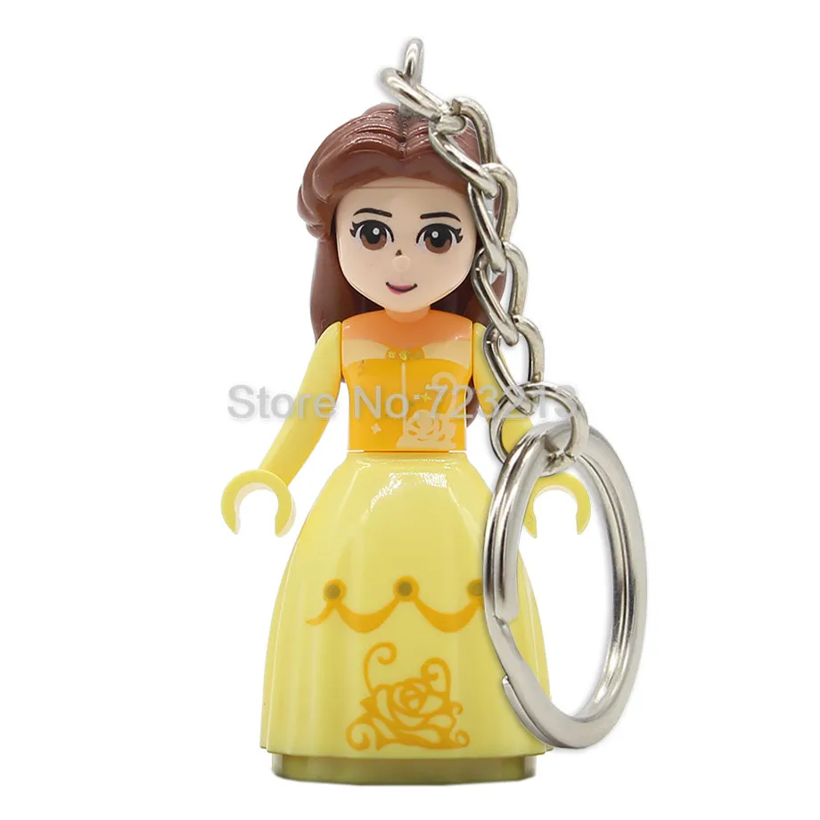 Fairy Tale Princess Girl Keychain Figure Key Ring Belle Beast Mulan ...