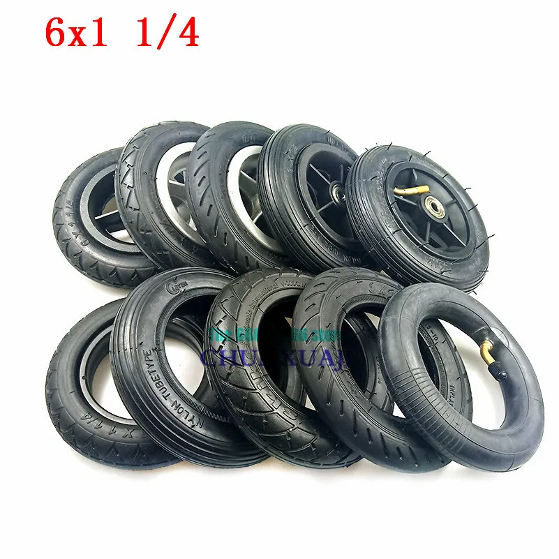 6x1 1/4 solid or Pneumatic wheel tyre fits many gas electric scooters ...