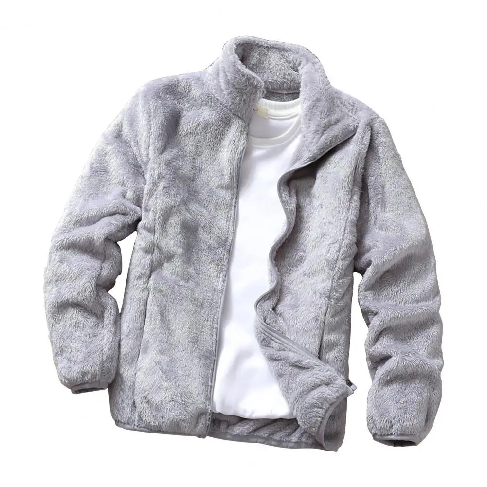 Zipper-Closure-Side-Pockets-Fleece-Winter-Autumn-Men-s-Jacket-Double ...