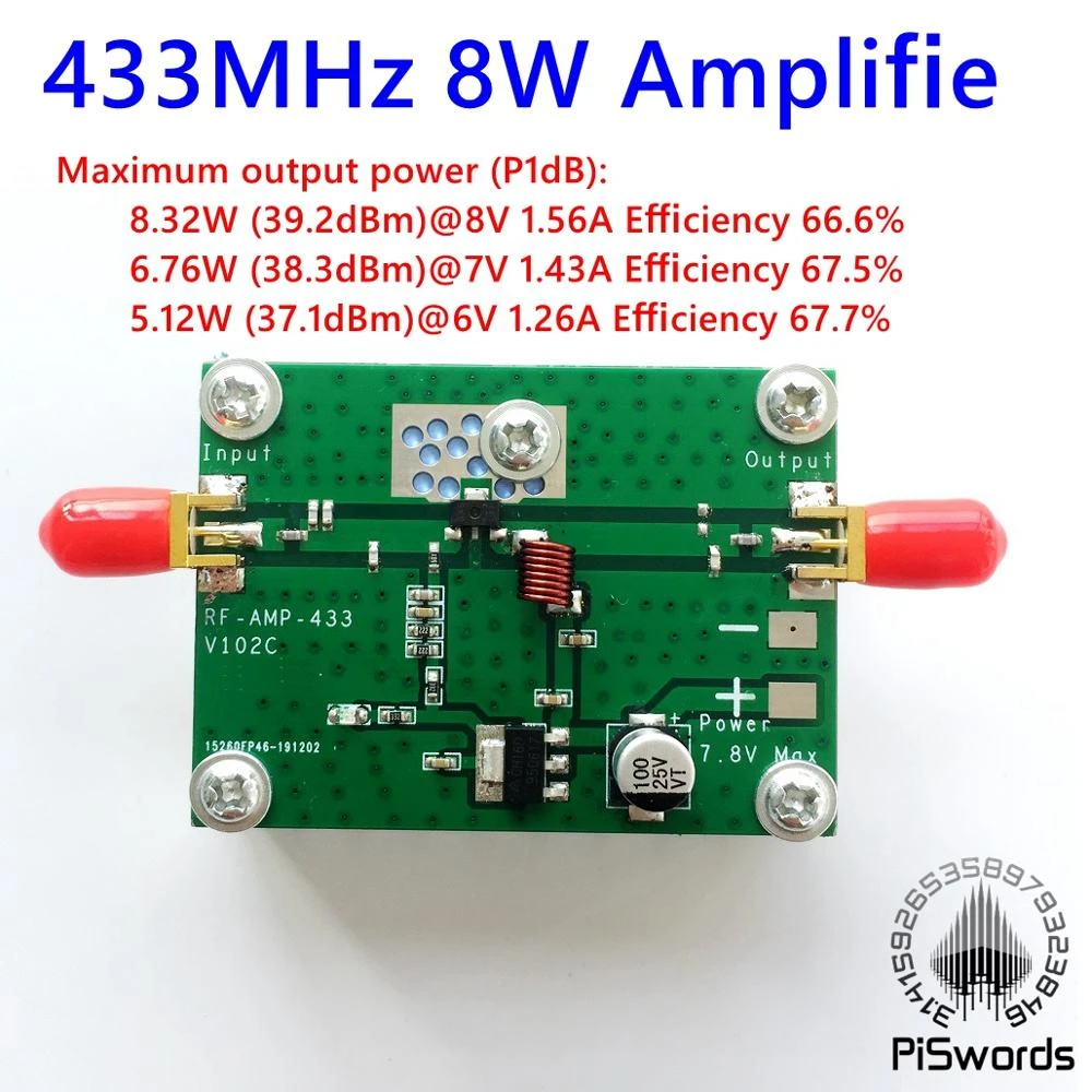 Rf Hf Amp 433mhz 8w Power Amplifier Board High Frequency Amplifiers ...
