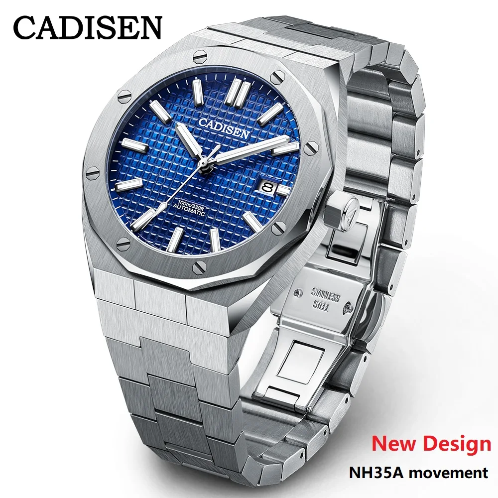 Cadisen Automatic Mechanical Watch Mens Sapphire Luminous Watches Top Luxury Brand Clock 100m ...