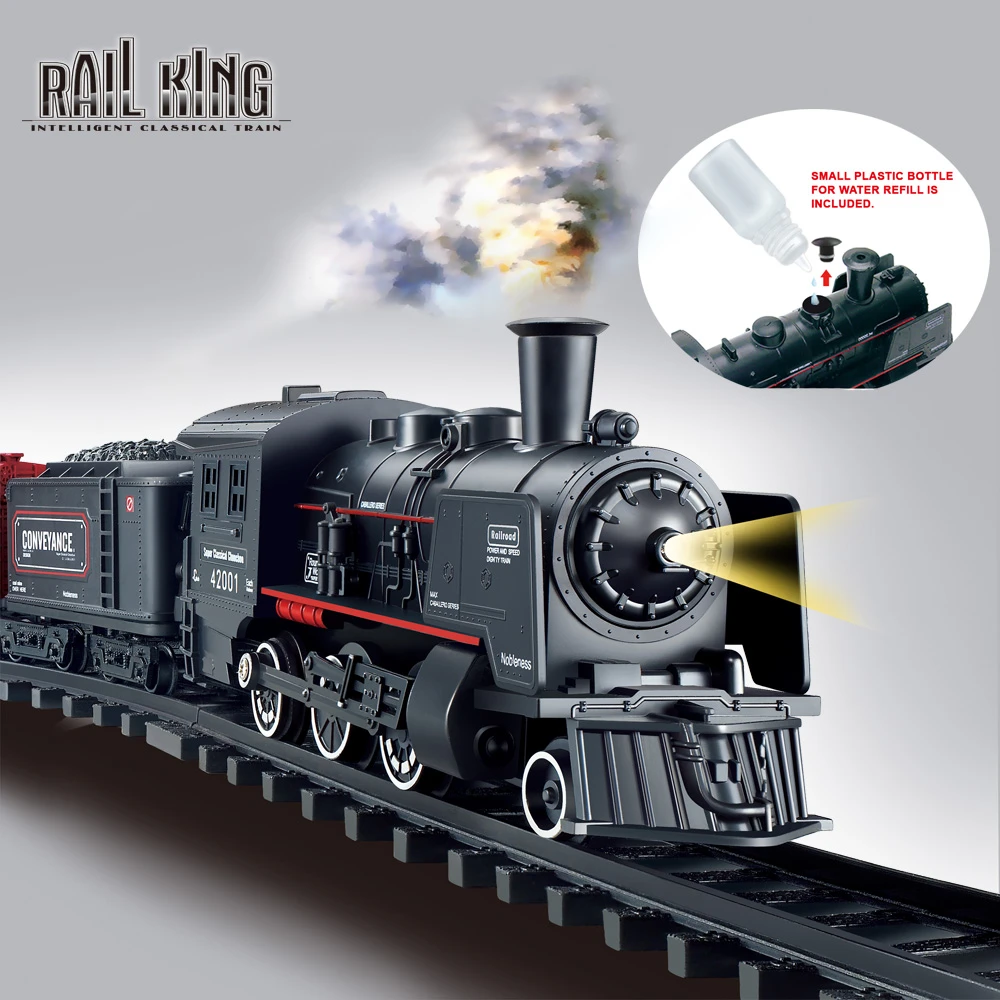 Battery Operated Railway Classical Freight Train Water Steam Locomotive ...