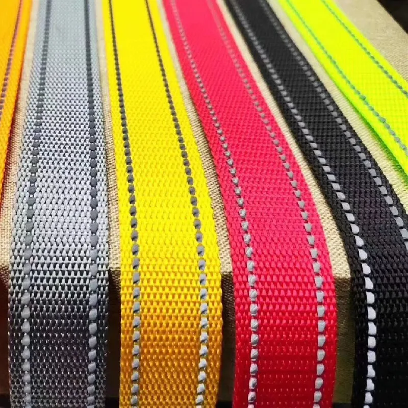 10 Colors 20mm 50 Yards Polyester Reflective Webbing Backpack Strap Bag ...