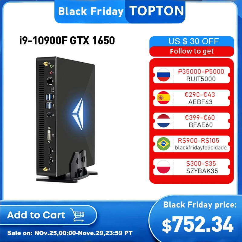 Topton 10th gen gaming mini pc intel core I9 10900F i7 10700F nvidia ...