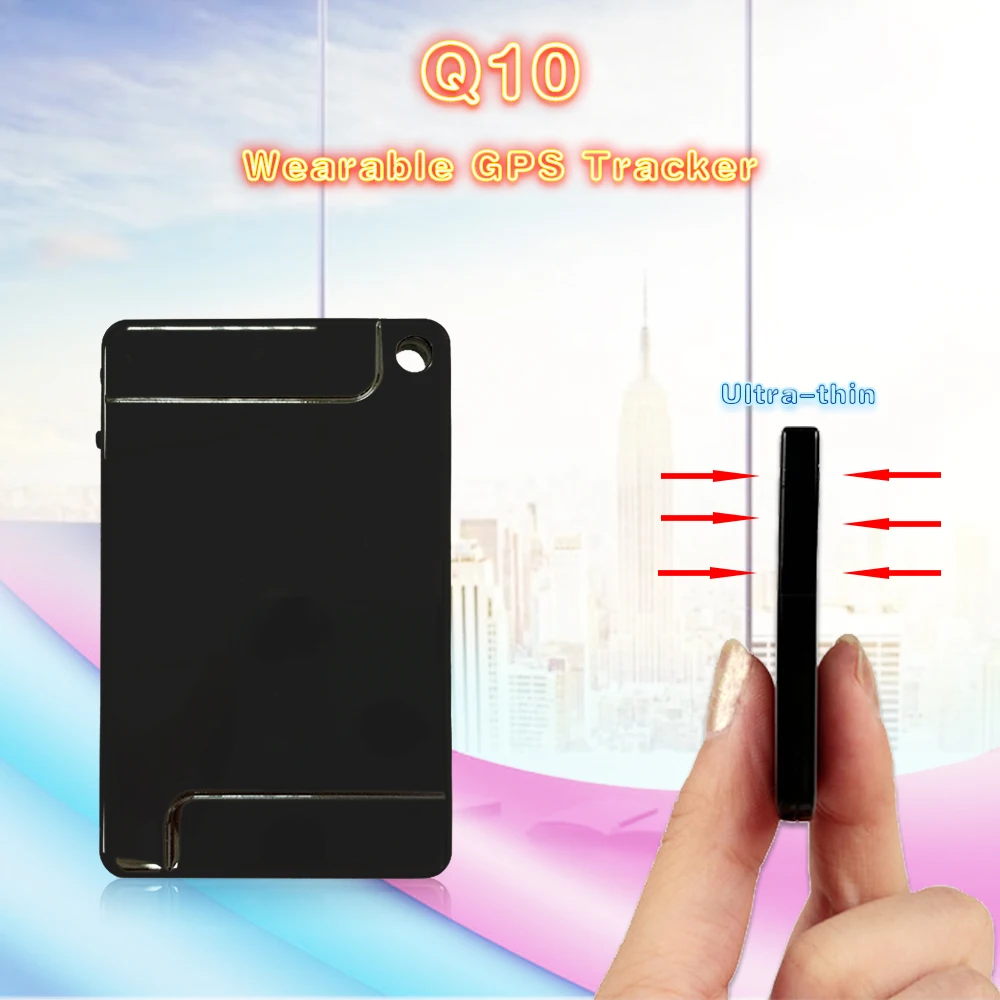 High Accuracy Mini size Ultra thin GPS Tracker Q10 GPS+WFi+Beidou+LBS ...