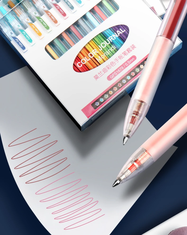 STYLO,18 Retro Nordic--Ensemble de stylos Gel à bille, surligneur ...