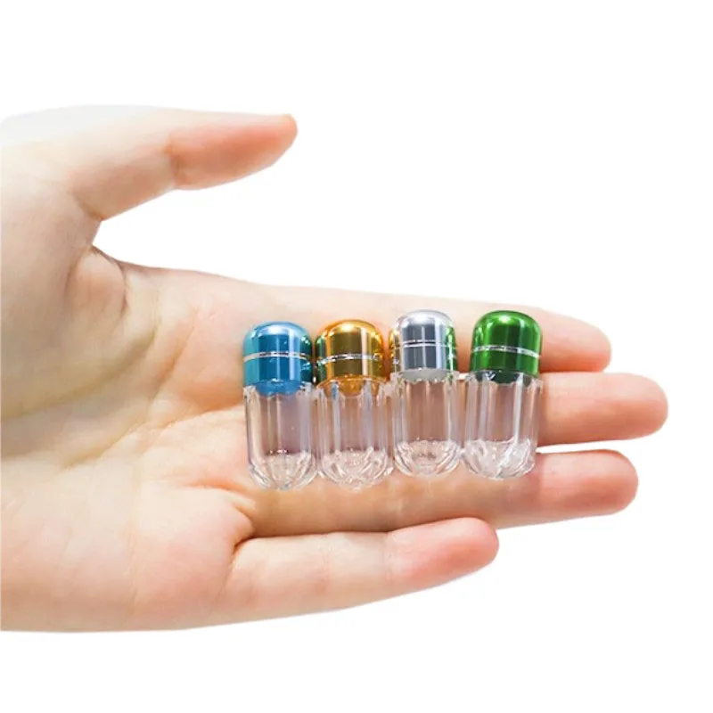 100/200pcs Round Transparent Pill Vials Mini Clear Plastic Capsule ...