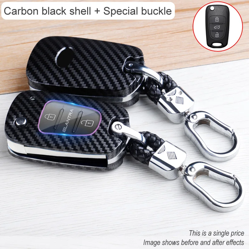 Carbon Fiber Car Smart Key Cover Case Fob For Kia RIO K2 K3 K5 Ceed ...
