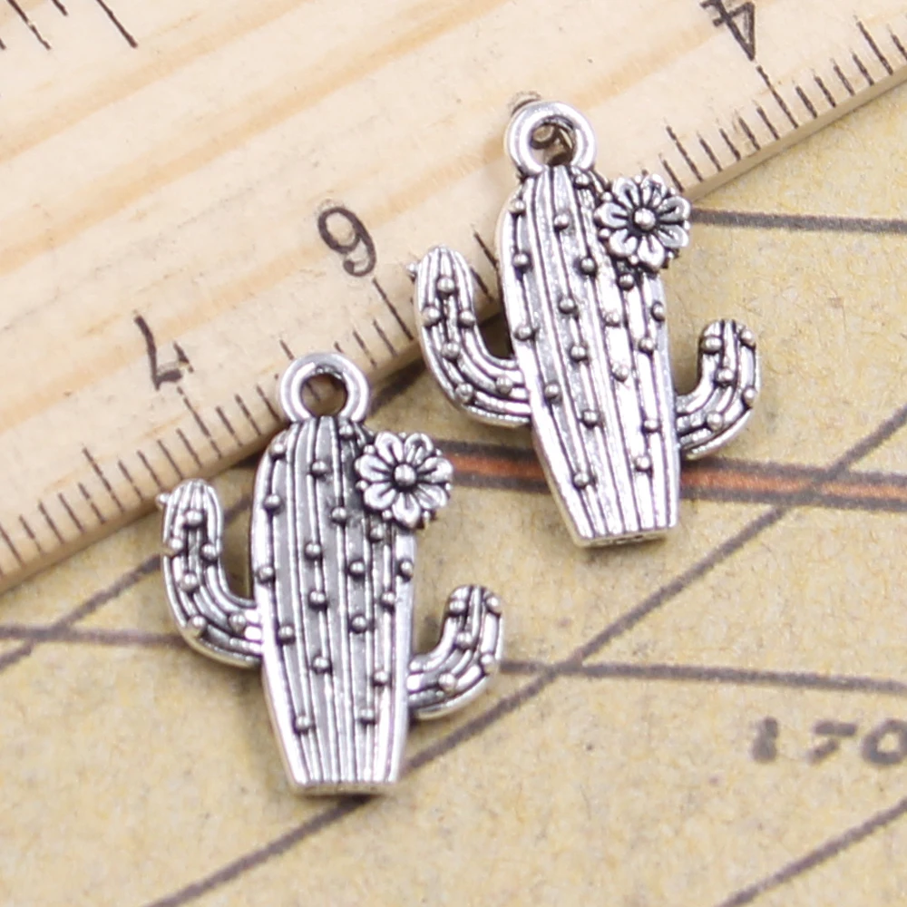 20pcs Charms Desert Cactus Flower 20x15mm Tibetan Bronze Silver Color ...