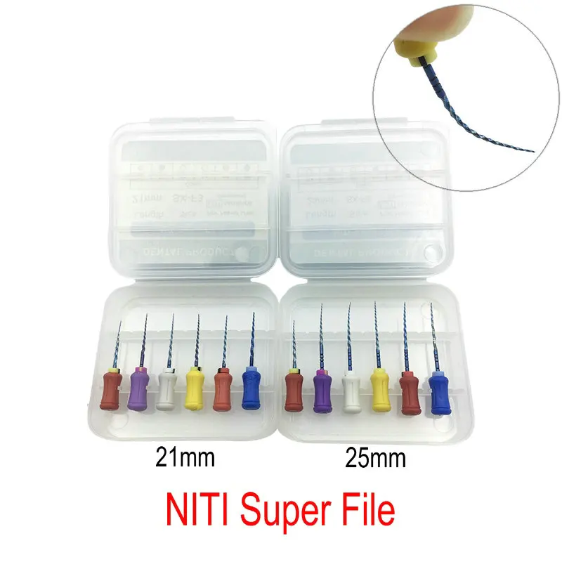 6Pcs-Box-Dental-Super-Files-Heat-Activation-Niti-Hand-Use-Endodontic ...