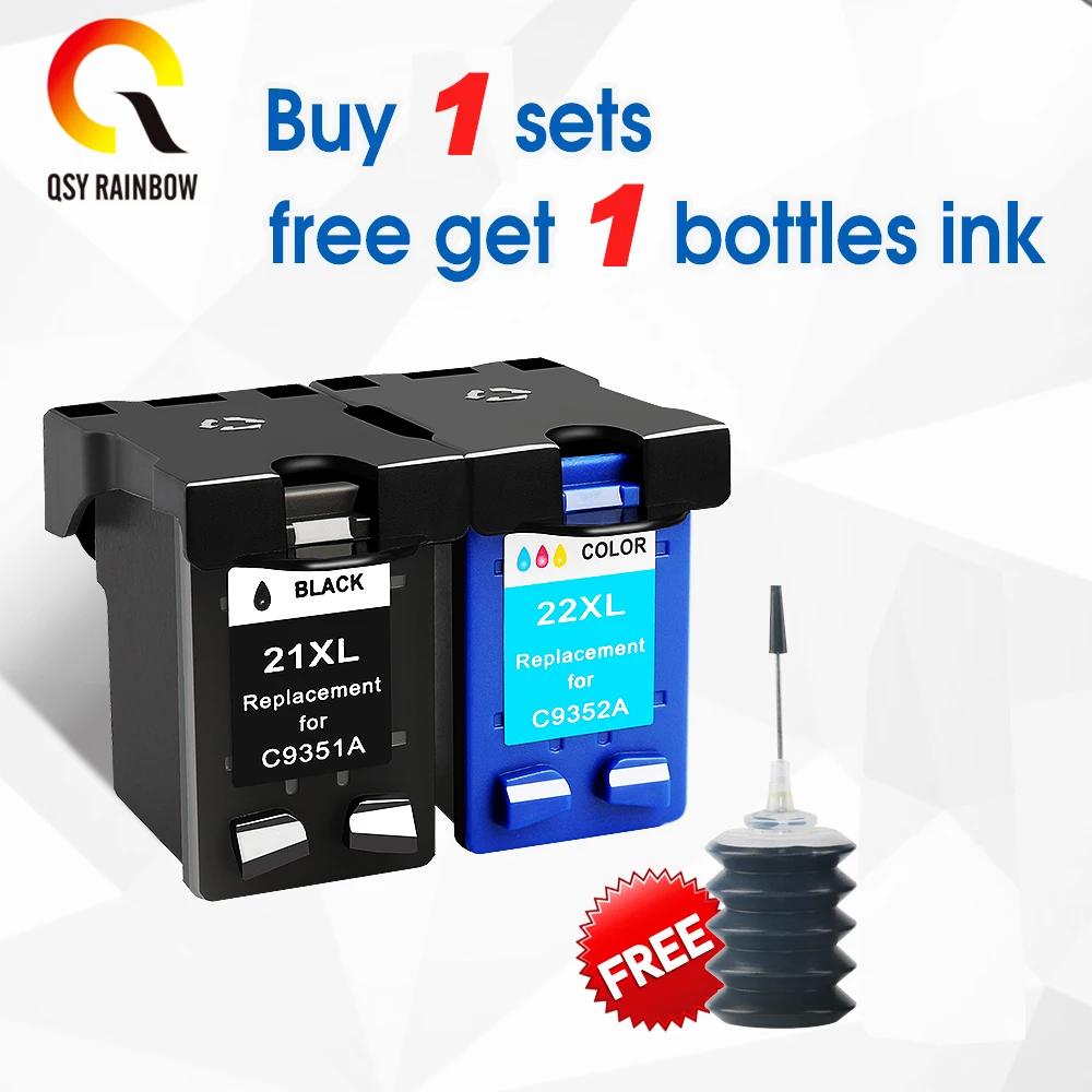 Qsyrainbow Remanufactured Ink Cartridge Replacement For Hp 21 For Hp ...