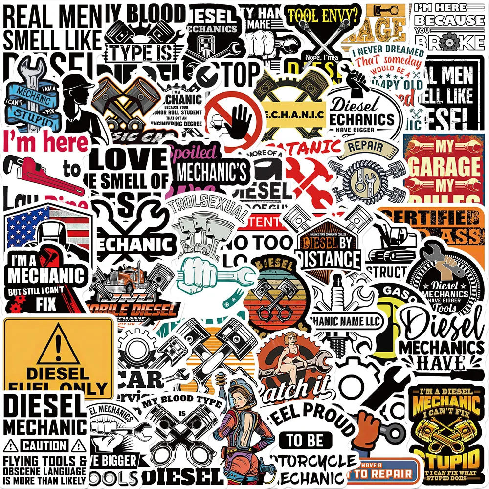 Diesel Mechanic Stickers | Sticker Car Mechanic | Diesel 10 Stickers ...