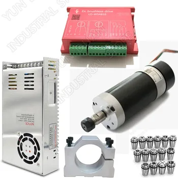 500W 60Ncm Brushless Spindle DC48V ER11 12000rpm Motor Drive Power ...