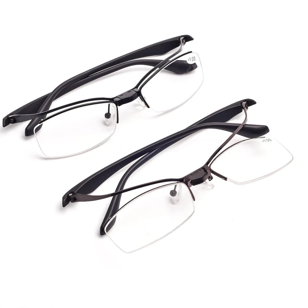 Half Frame Readers Reading Glasses Flipup Glasses Men Magnifier TR90 ...