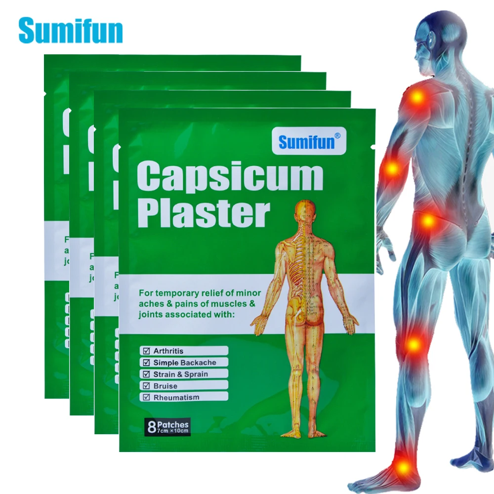 8pcs Sumifun Capsicum Plaster Muscle Strain Sprain Pain Relief Pacth ...