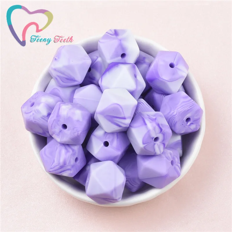 10PCS-Marble-Violet-Food-Grade-Silicone-Hexagon-14-17MM-Beads-BPA-Free ...