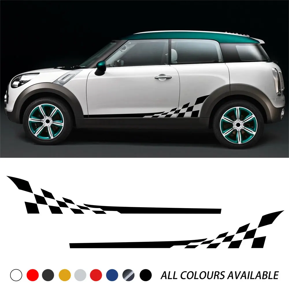 2pieces-Checkerboard-Checkered-Flag-Door-Side-Stripes-Decal-Stickers ...