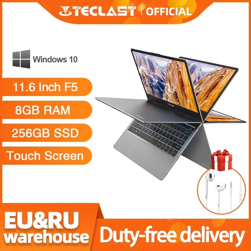 Teclast f5 laptop notebook 8gb ram 256gb ssd touch screen pc intel ...