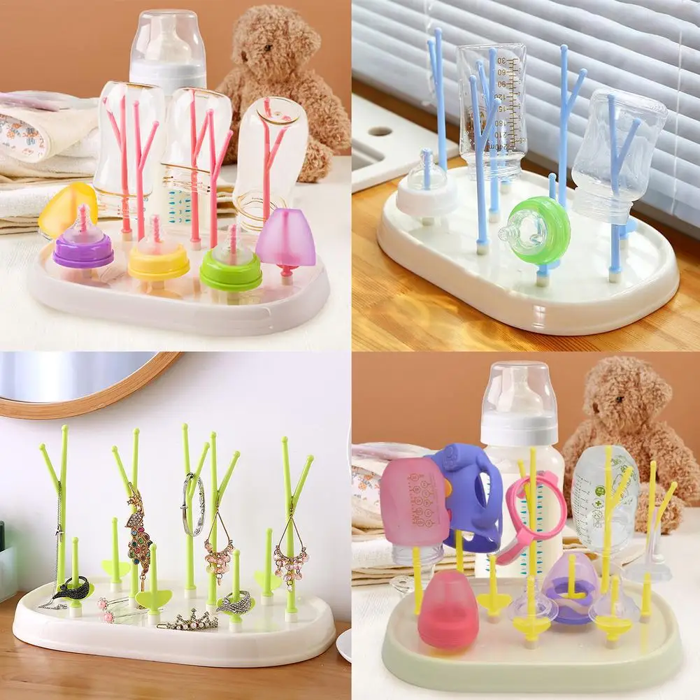 Ten Holders Practical Baby Bottle Drain Rack Drying Racks