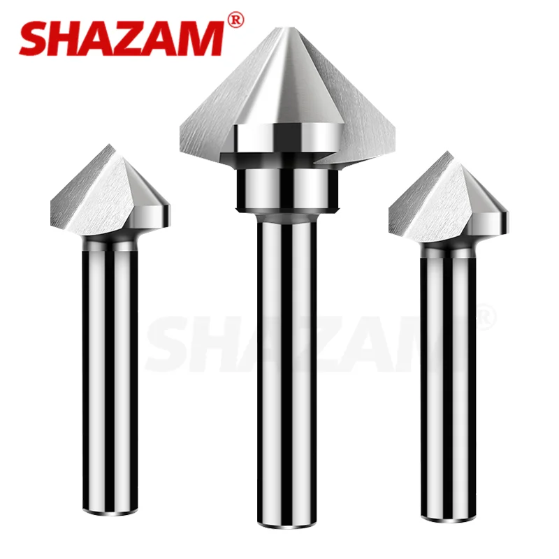 Milling Cutter Chamfer Endmills Tool CNC Maching 3 Teeth 90 Degree 6542 ...
