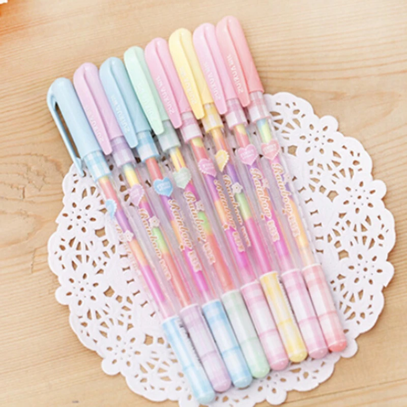0.8mm 6 Color Change Pen Paper Fluorescent Paint Pens Pencils Writing ...