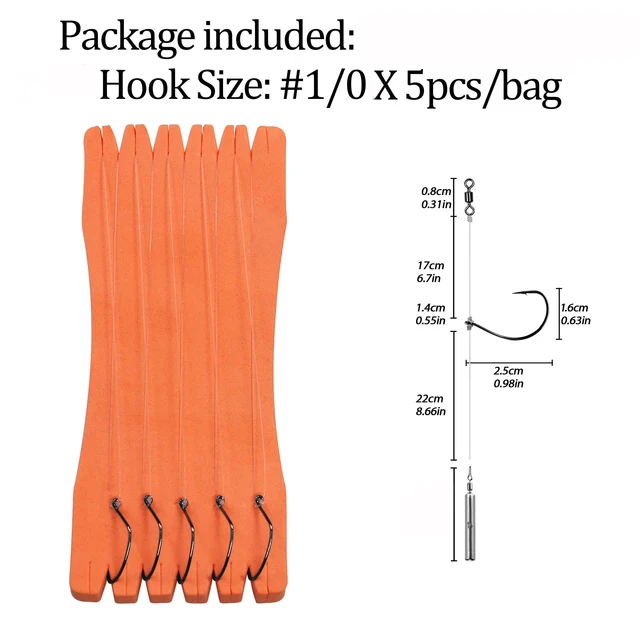 5pcs/lot Texas Rig Set #3 #1 #1/0 #2/0 Drop Shot Hook Carolina rig Kit ...