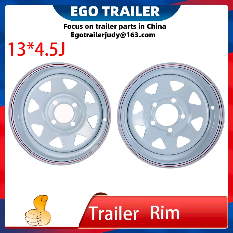 Ego Trailer 13 "* 4.5J สีขาว Spoke Trailer ขอบ4 100และ5 114.3รูปแบบ Bolt ชิ้นส่วนรถพ่วง,อุปกรณ์ ...