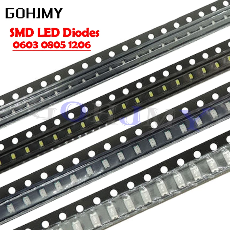 100pcs 0402 0603 0805 1206 1210 3528 5050 5730 smd led light emitting ...