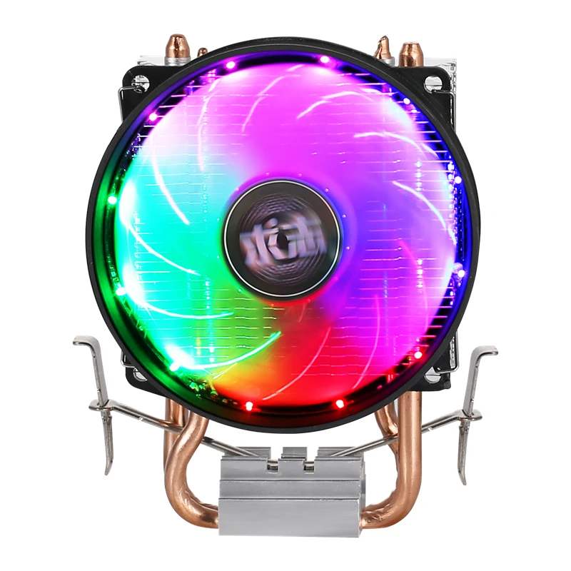 CPU-Cooler-Pure-Copper-2-Heatpipes-Cooling-Air-cooled-Mute-fan-Intel ...