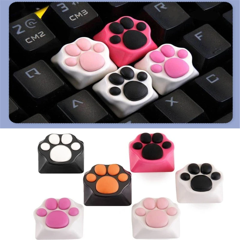 83XC 1Pcs Personality Customized ABS Silicone Kitty Paw Artisan Cat ...