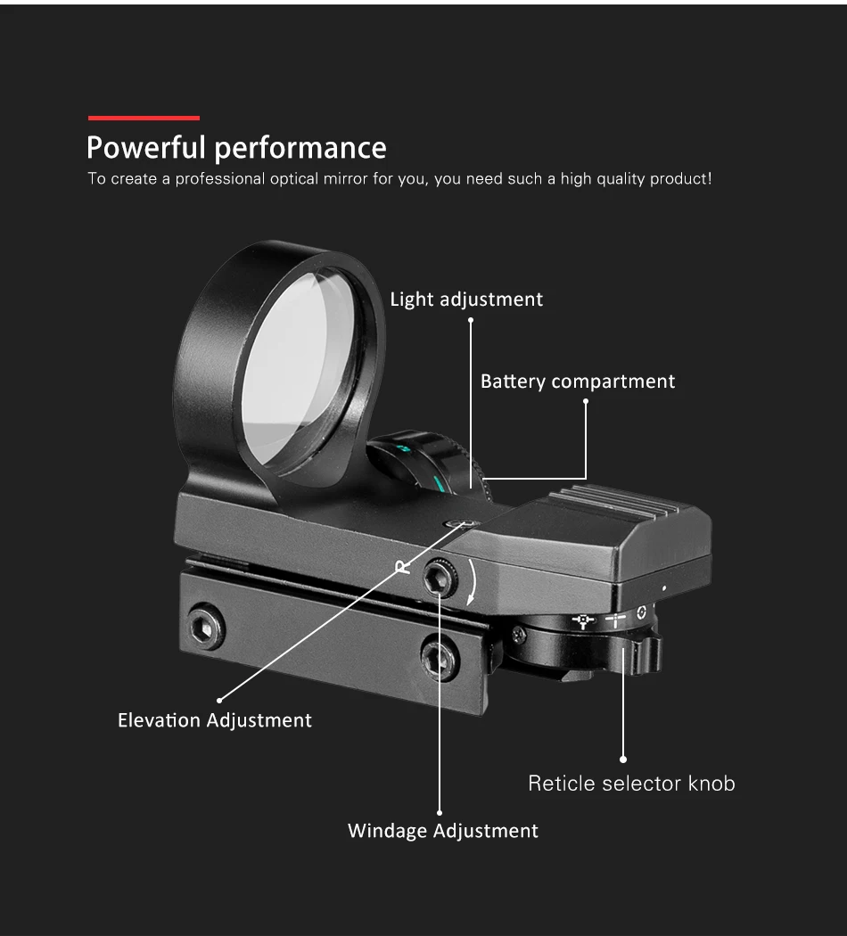 Air Gun Red dot Tactical Hunting Holographic 4 Reticle 22mm Rail Geen ...
