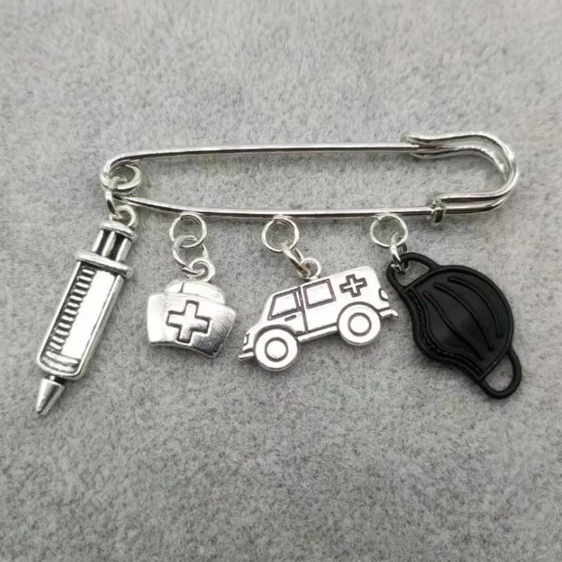 BROCHE,Golden-2-blue-3--Broche à la mode pour médecin, outil médical ...