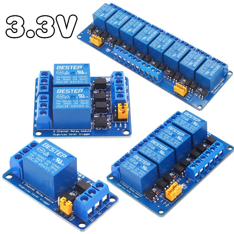 3V 3.3V 1/2/4/8 Channel Relay Module High and low Level Trigger Dual Optocoupler Isolation 3.3V ...