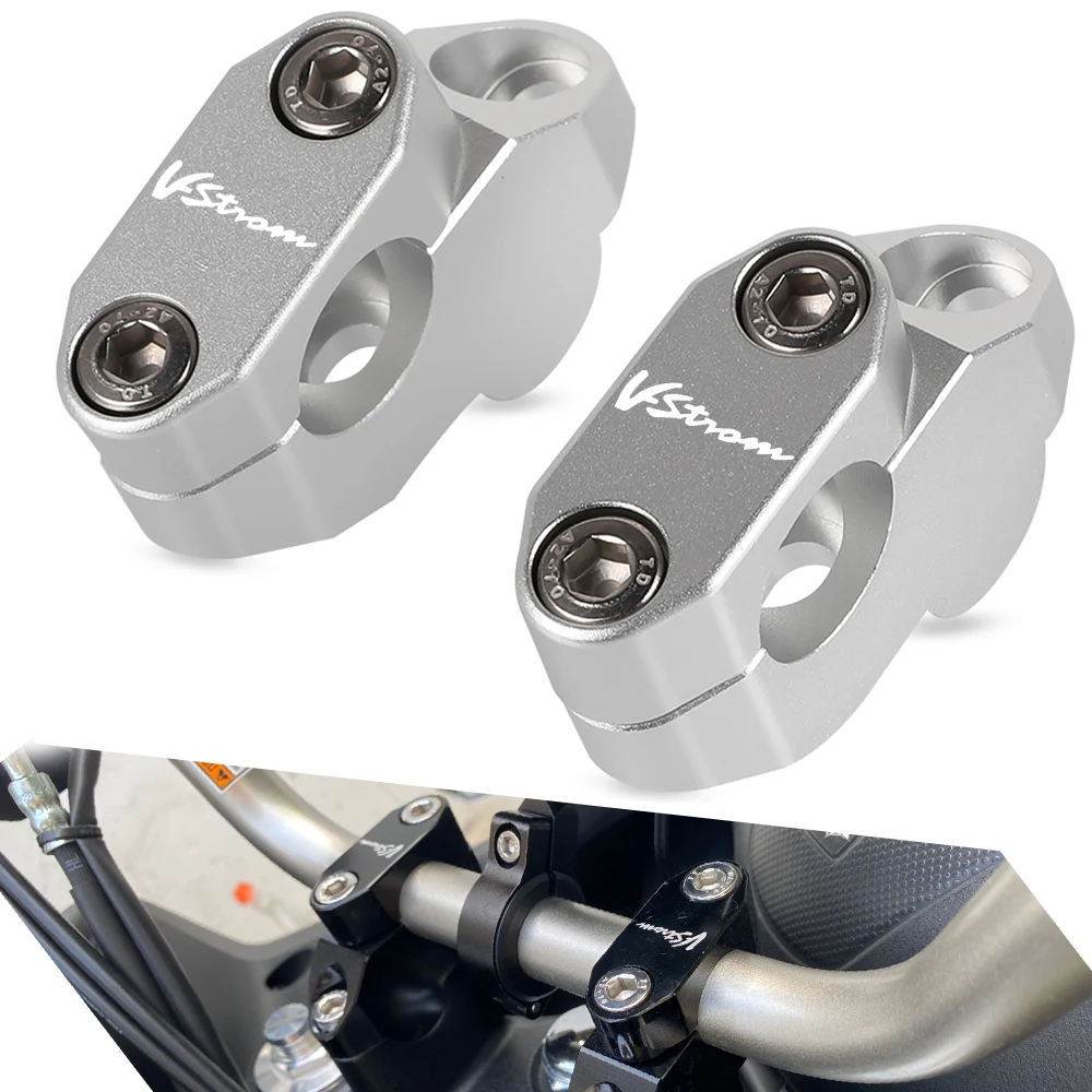 VSTROM 7/8" Handle Bar Mount Risers Offset Extend Raised For Suzuki V ...