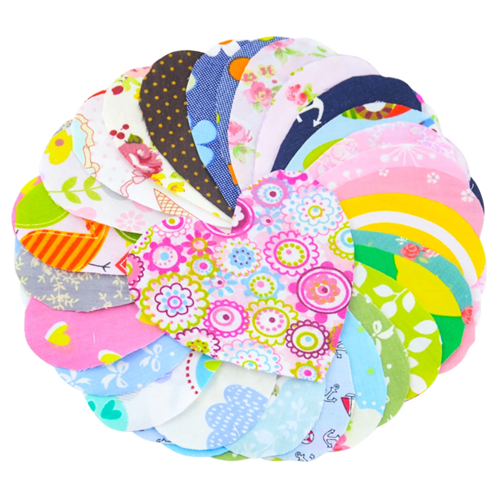 100% Cotton Patchwork No Repeat Random Designs 30 Pcs/lot Heart Shape ...