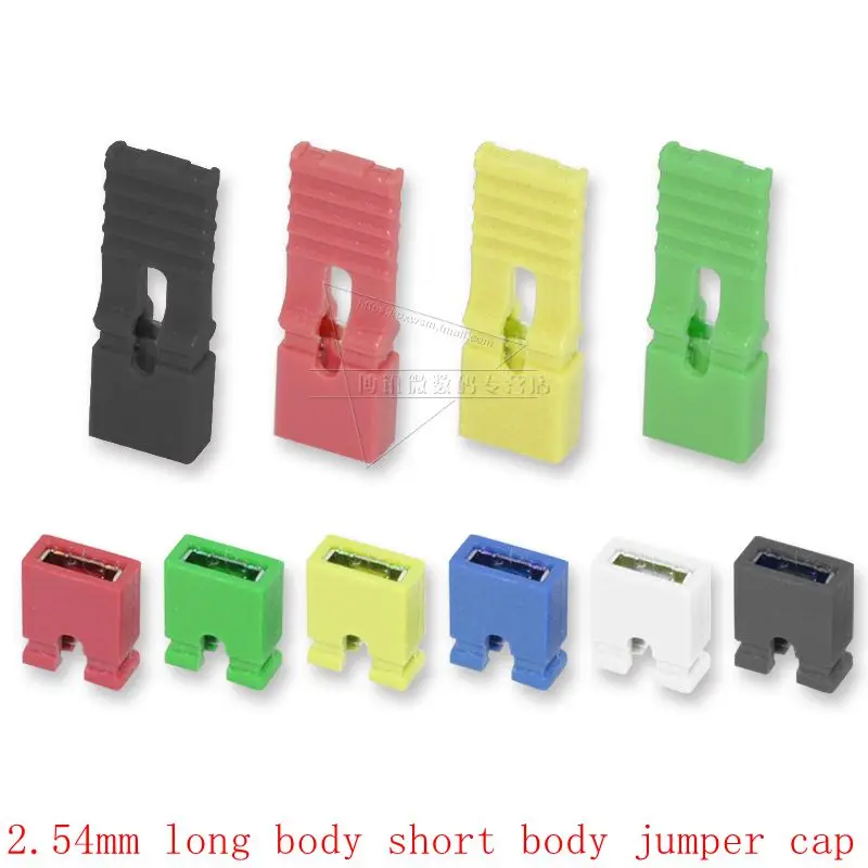 100pcs-Jumper-Cap-2-54mm-Pitch-Pin-Header-Connector-Short-Long-Type ...