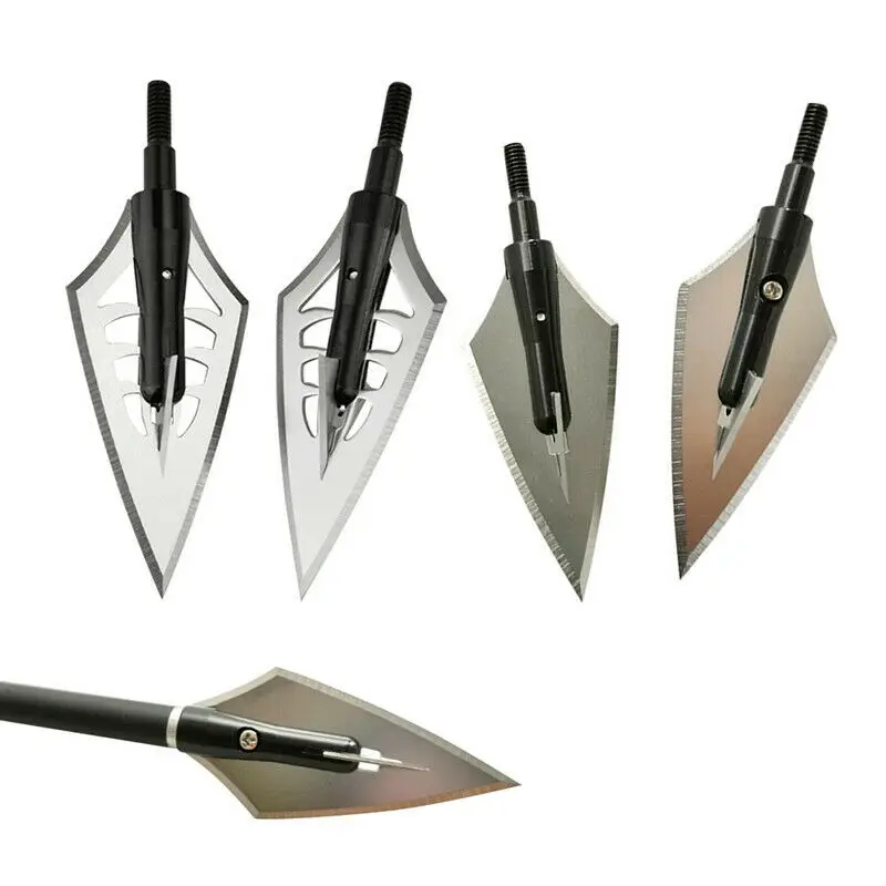 100 Grain Hunting Broadheads JIANZD Fixed Blade Broadheads 100/125 ...