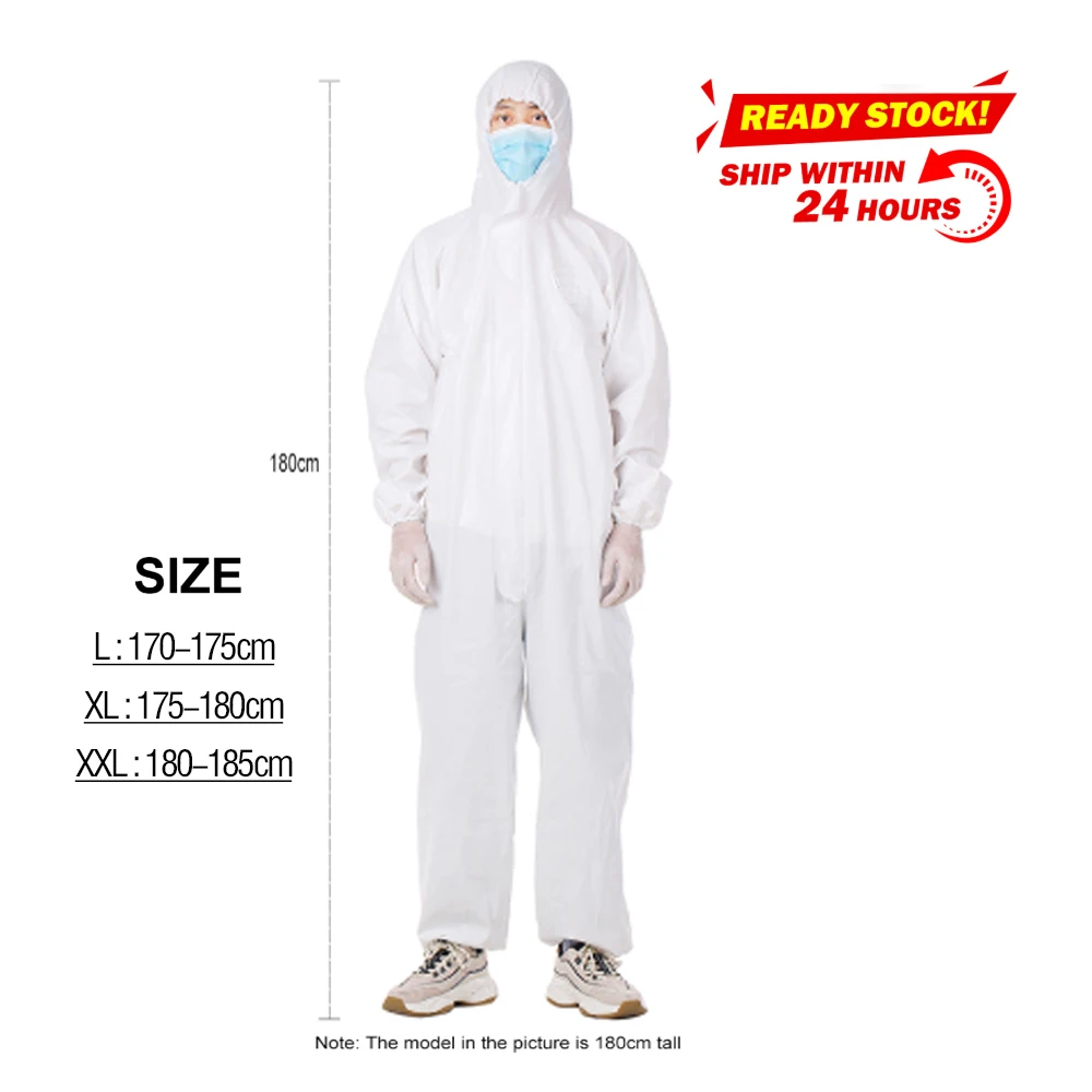 PPE Professional Hooded protective clothing Antibacterial Anti Virus ...