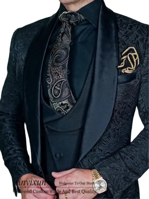 2020 Tailor-Made Burgundy Wedding Men Suits Slim Fit Tuxedo 3 Pieces ...