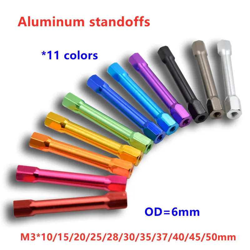 20pcs M3 Aluminum Standoffs Column M3*20/25/28/30/35/37/40/45/50mm Hex ...